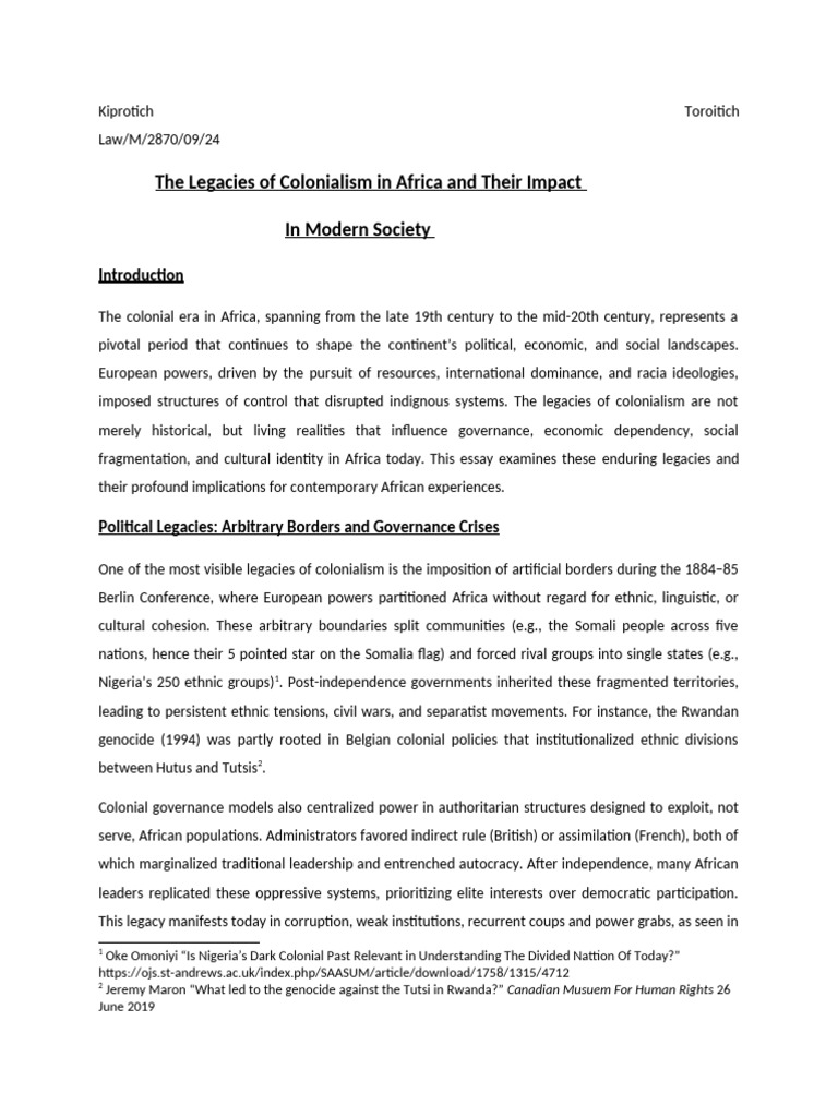 Colonialism's Impact on Modern Africa | PDF | Colonialism | Africa