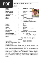 Matrimonial Resume Cv