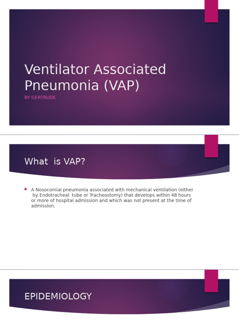 Ventilator Associated Pneumonia (Vap) by Gertrude | PDF | Hospital ...