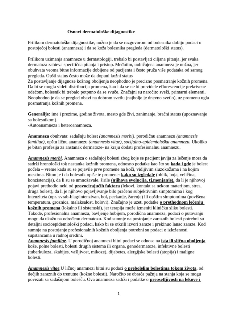 Anamneza I DV Status | PDF