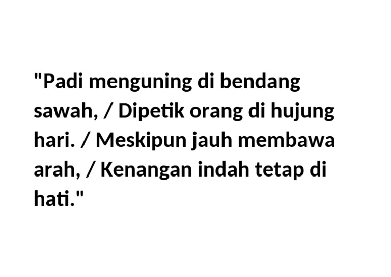 PANTUN PERPISAHAN 3 | PDF