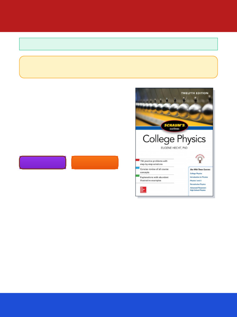 Schaum’s Outline of College Physics, Twelfth Edition Eugene Hecht ebook ...