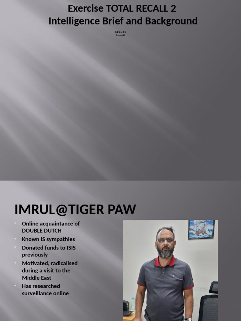 Pre Dep Brief T-1 D3 04 Sep 25 | PDF