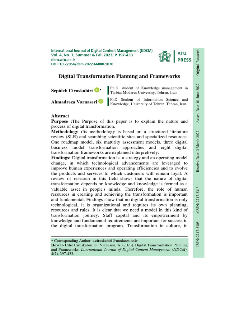Digital Transformation Frameworks Explained | PDF | Business Model ...