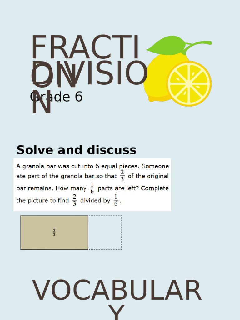 Grade 6 Division of Fractions Guide | PDF