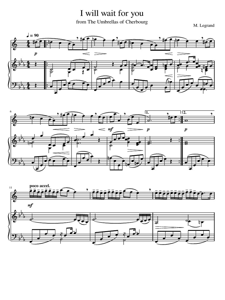 "I Will Wait for You - Sheet Music" | PDF