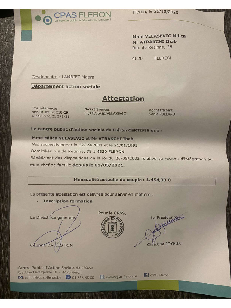 Attestation Atrakchi Ihab | PDF