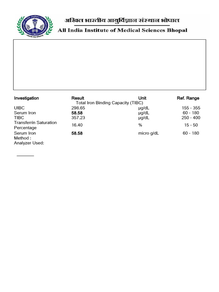 Iron Studies Lab Report for Kajal | PDF