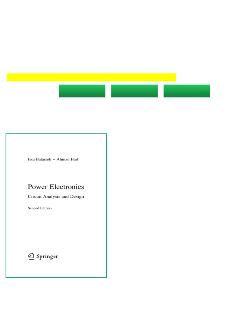 (Ebook) Power Electronics. Circuit Analysis and Design by Issa Batarseh ...