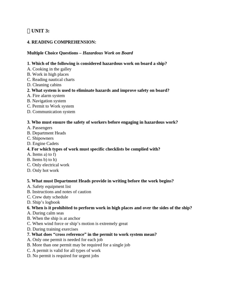 UNIT 3 - Multiple Choice Questions | PDF