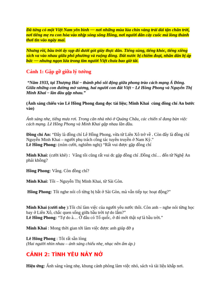 Kịch Vì Người Vì Nước | PDF