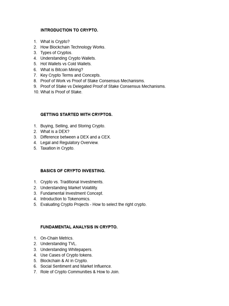 Introduction To Crypto | PDF | Cryptocurrency | Technical Analysis