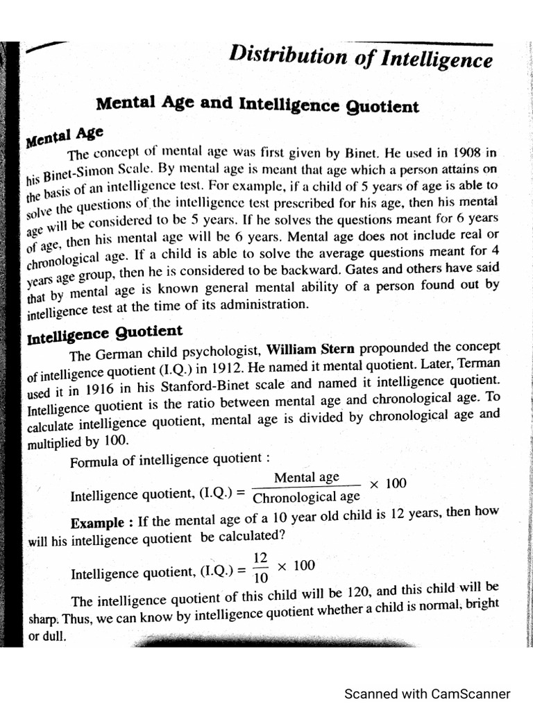 Mental Age and IQ Interpretation | PDF