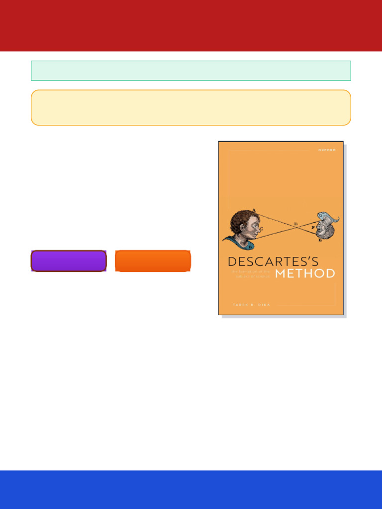 Descartes's Method: The Formation of The Subject of Science Tarek R ...