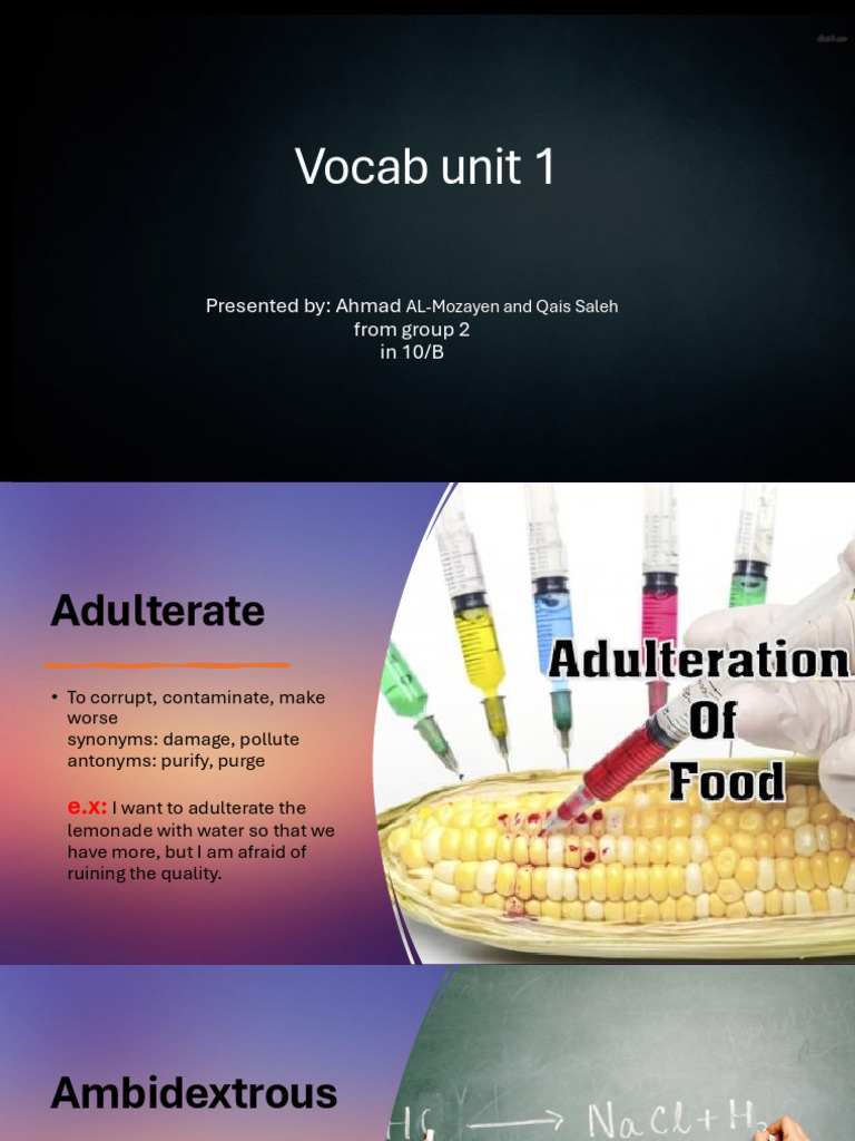 Vocab Unit 1 10B Group 2 | PDF | Vocabulary | Lexical Semantics