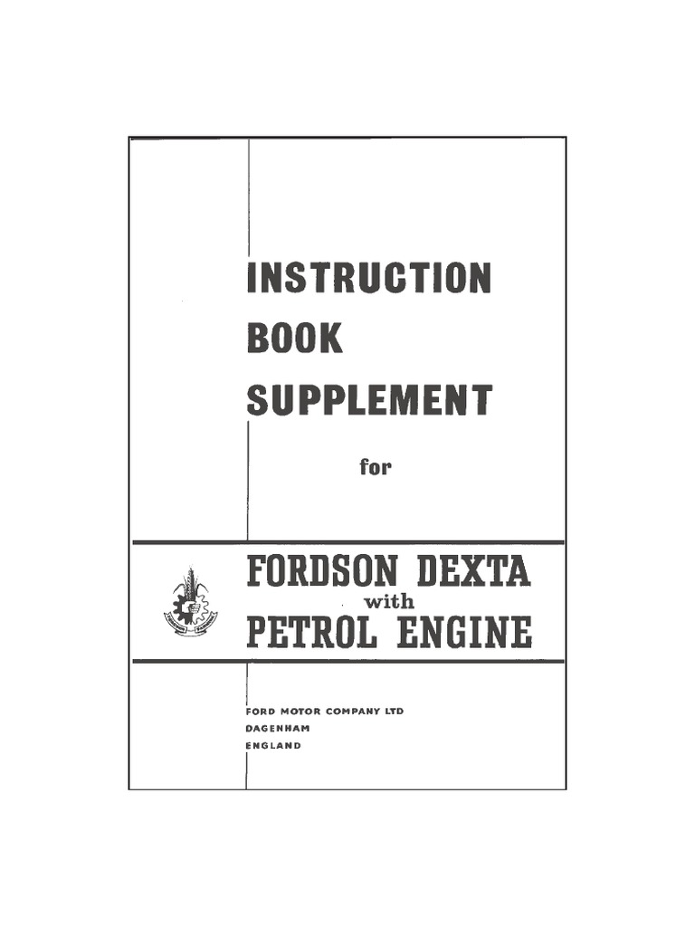 Petrol Manual Fordson Dexta | PDF