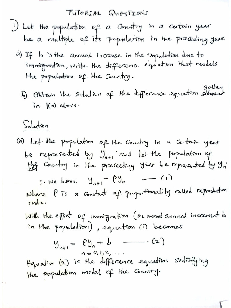 MTH 322 Tutorial Questions. | PDF