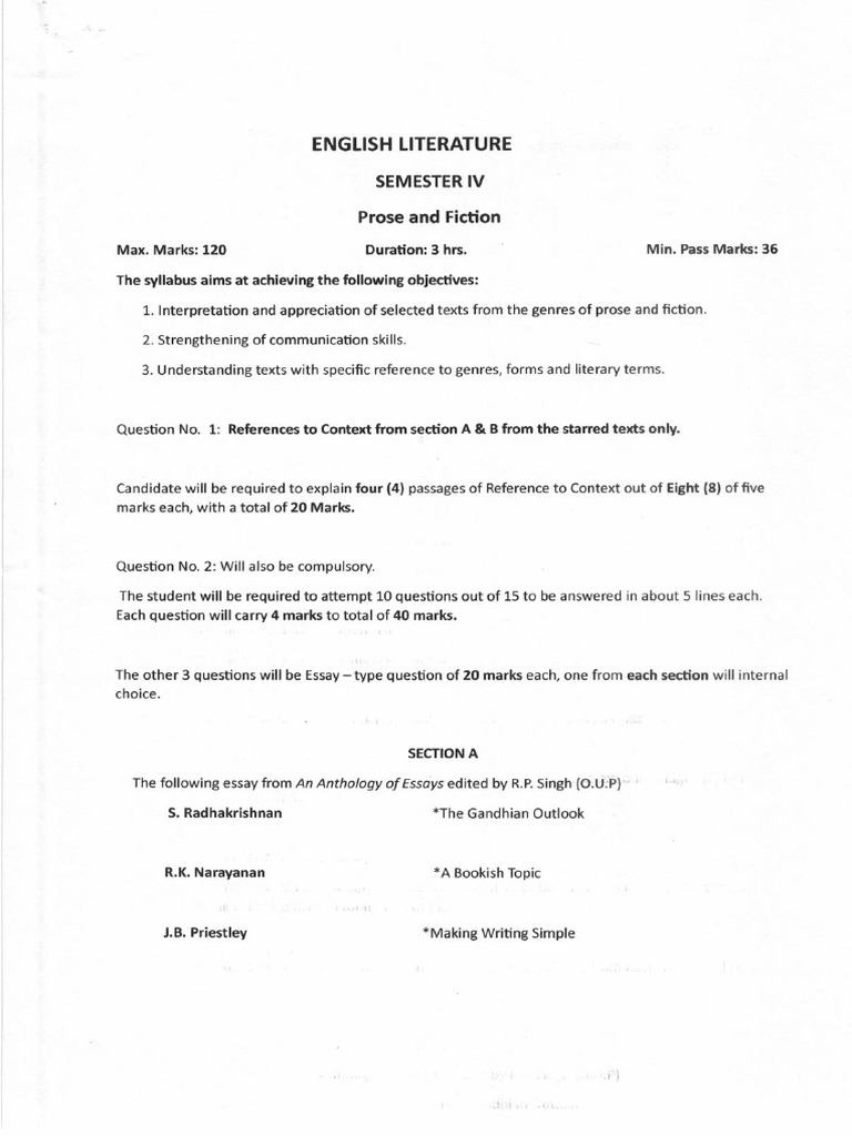 Eng. Lit. Sem-IV | PDF