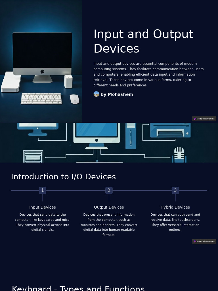 Input and Output Devices | PDF | Touchscreen | Computer Keyboard