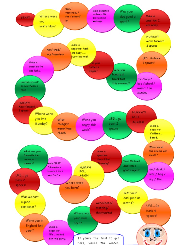 Was and Were Board Game for Kids | PDF | Sports & Recreation | Language ...