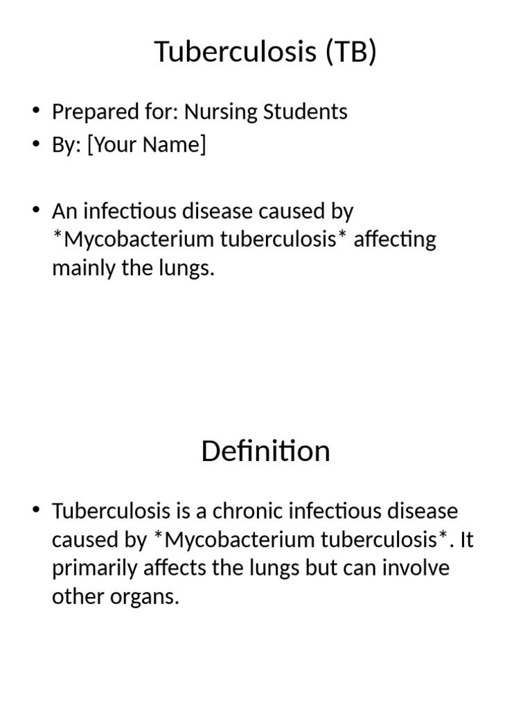 Understanding Tuberculosis for Nurses | PDF