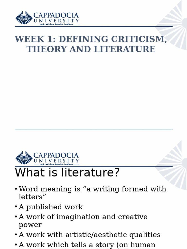 Defining Criticism Theory and Literature | PDF | Literary Theory ...