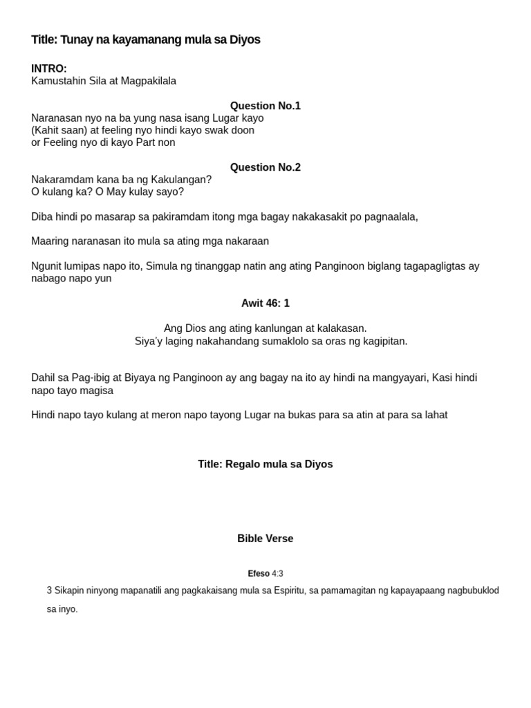 Message Tukod | PDF