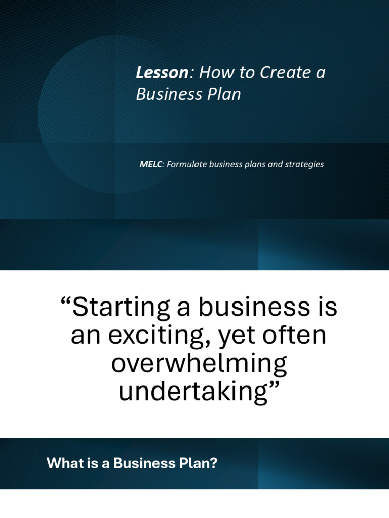 How to Create a Business Plan Guide | PDF | Business Process | Market ...