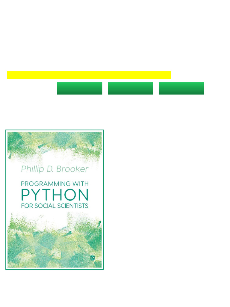 (Ebook) Programming with Python for Social Scientists by Phillip ...