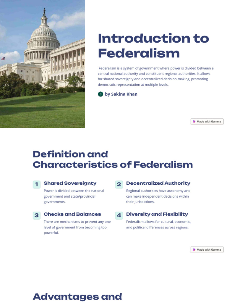 Introduction To Federalism | PDF