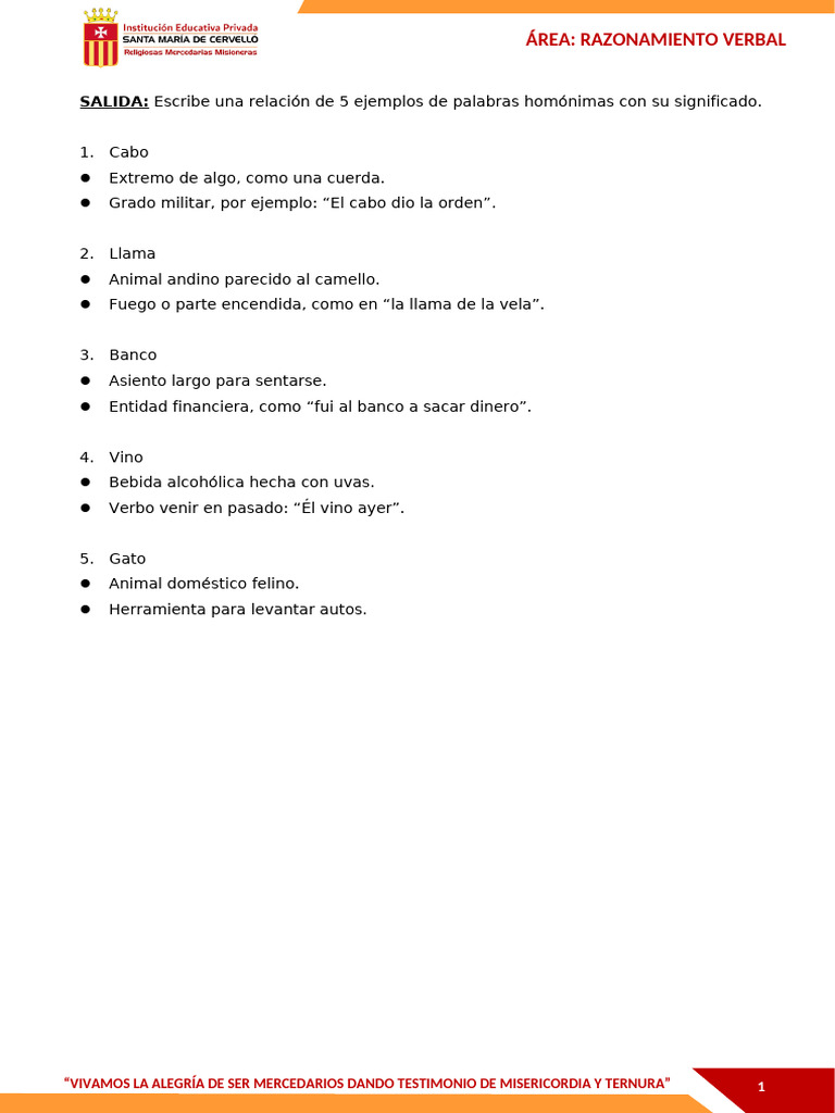 Aaprend 1 Ivbim RV - Practicamos Con Los Homografos y Homofonos | PDF