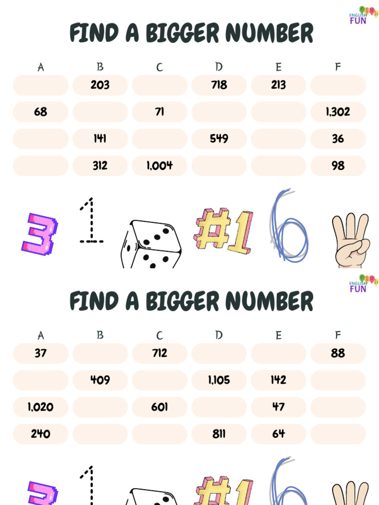 Find Bigger Numbers | PDF