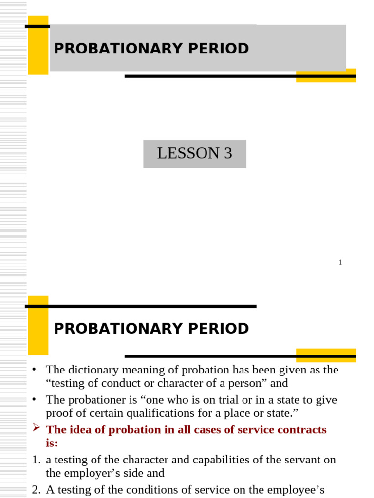 Understanding the Probationary Period | PDF | Probation | Burden Of ...
