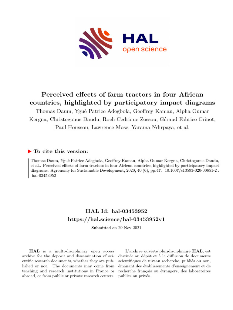 Effects of Tractors in African Agriculture | PDF | Agriculture | Crops