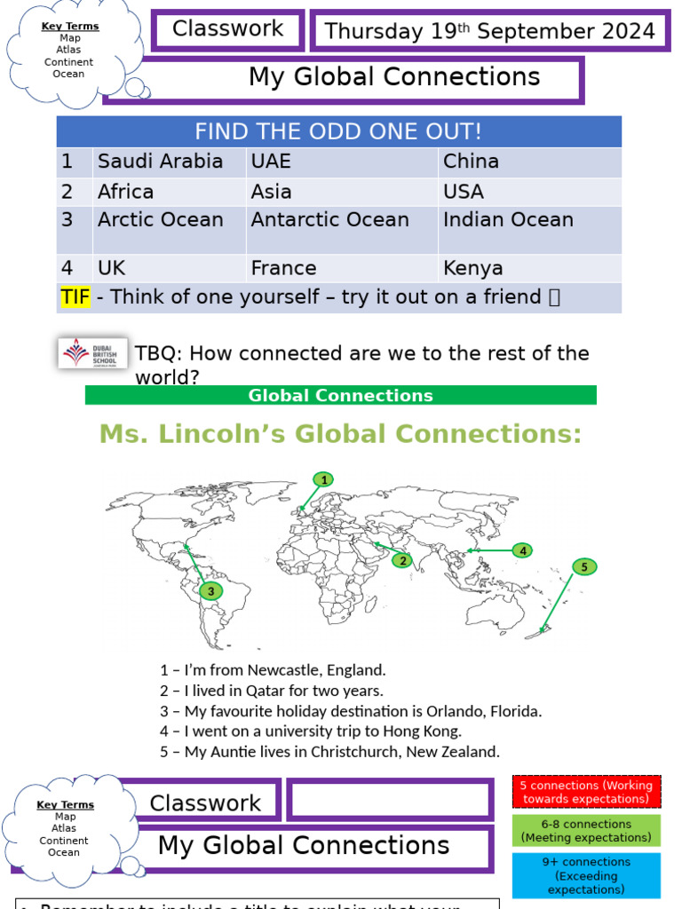 Exploring Global Connections in Classwork | PDF