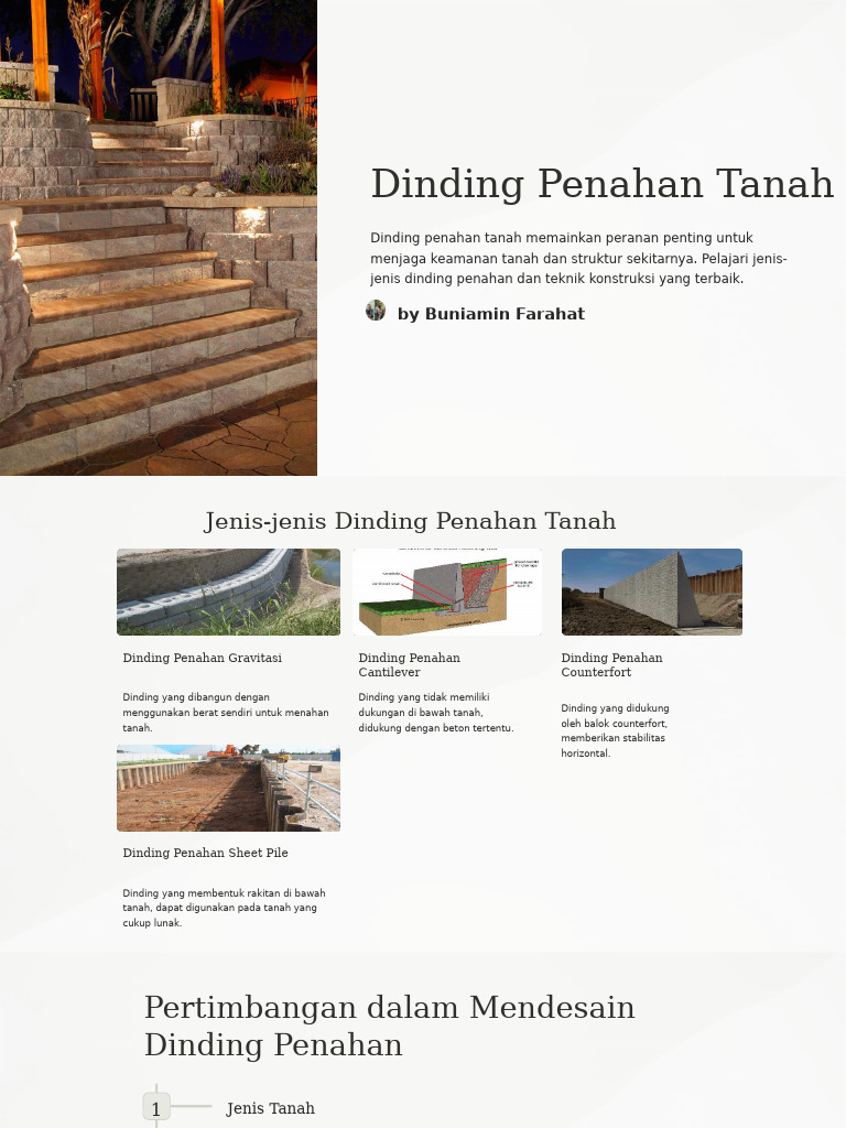 Jenis dan Teknik Dinding Penahan Tanah | PDF