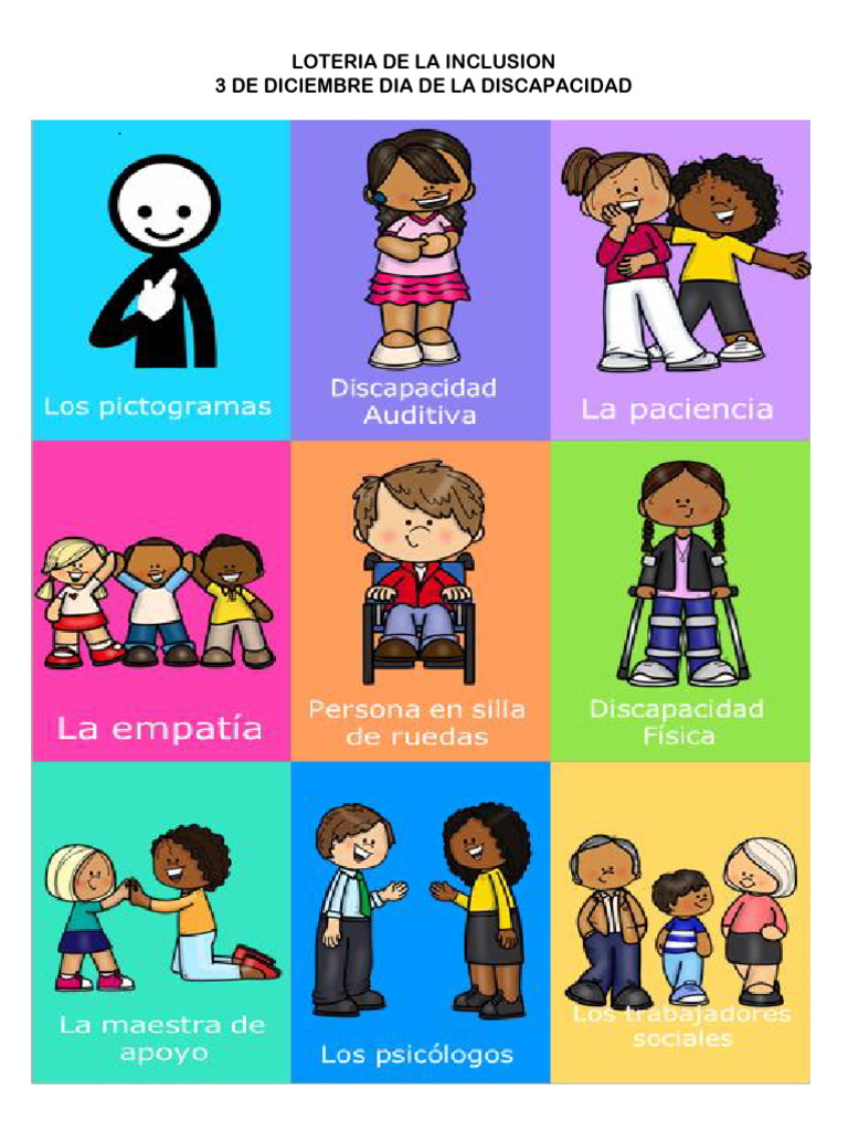 Lotería de Inclusión: Día de la Discapacidad | PDF | Invalidez | Sicología
