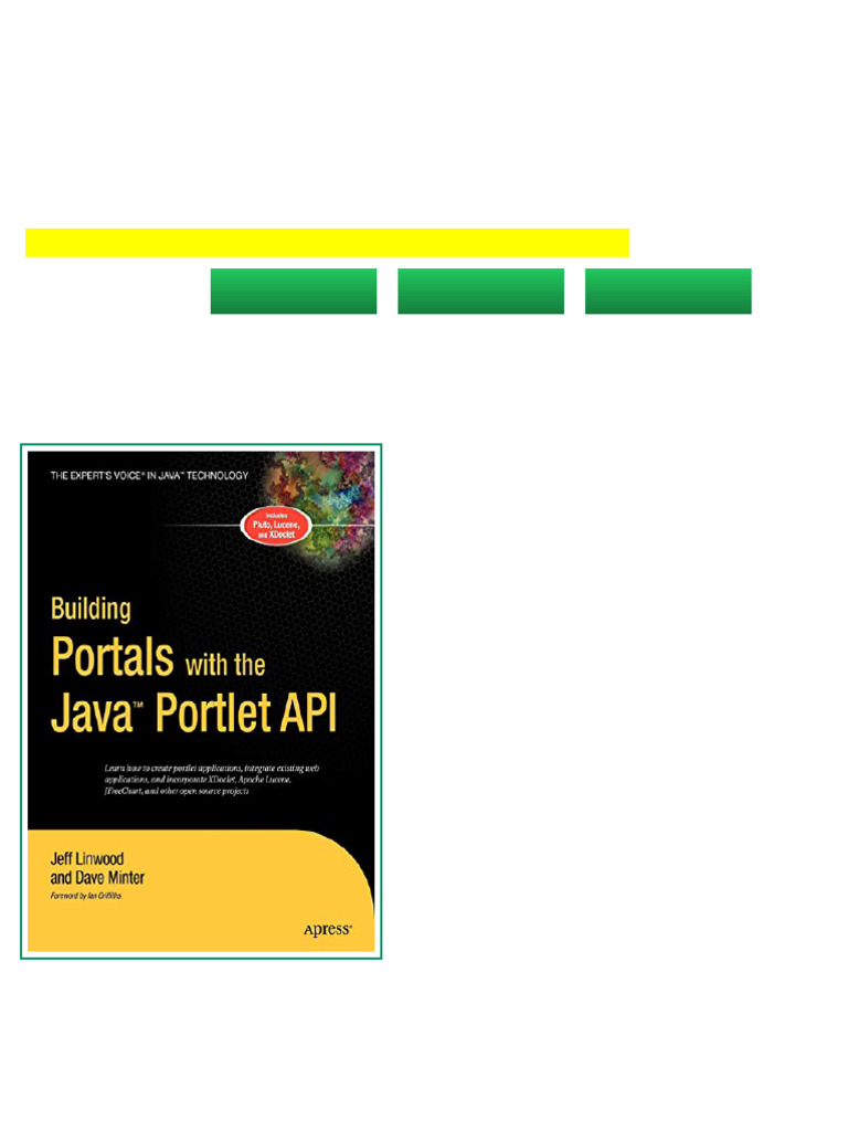 Building Portals with the Java Portlet API Expert s Voice 1st Edition ...