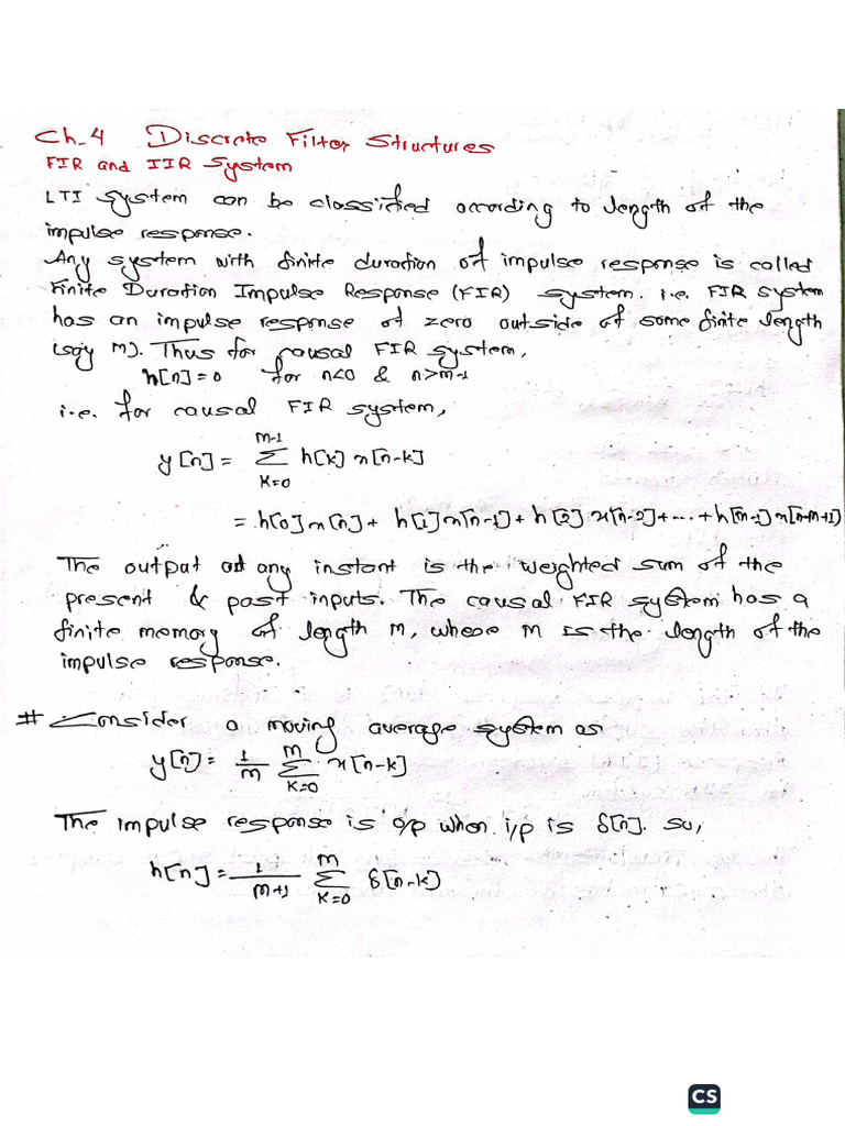 DSAP CH 4 Discrete Filter Structures I | PDF
