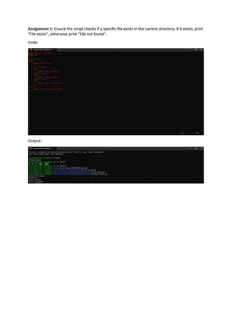 Shell Scripting Assignment | PDF