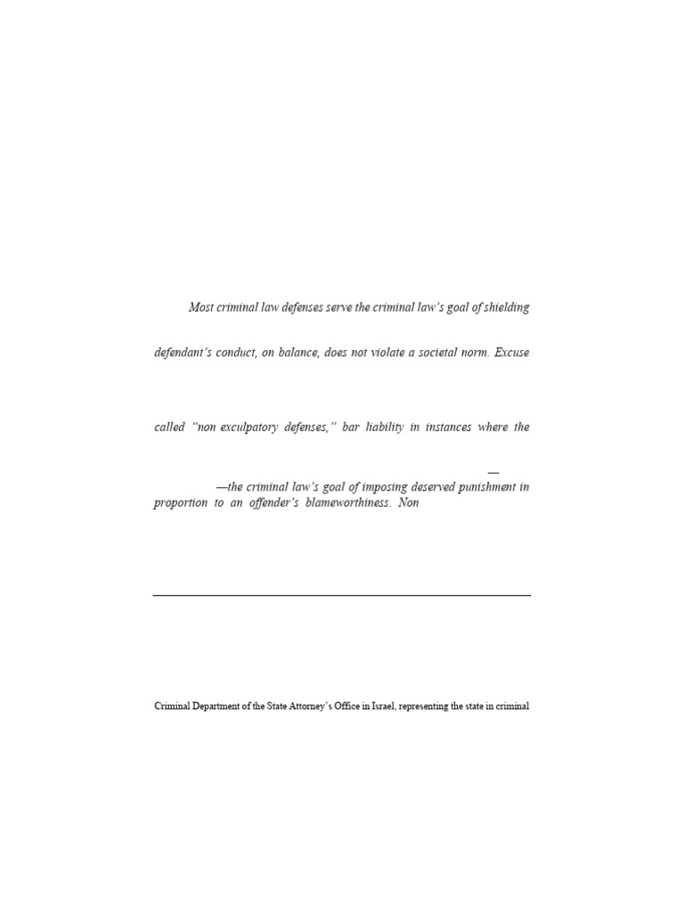 Rethinking Non-Exculpatory Defenses | PDF | Crimes | Crime & Violence