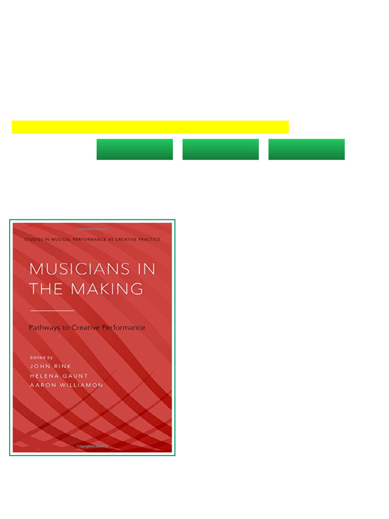 (Ebook) Musicians in The Making: Pathways To Creative Performance by ...