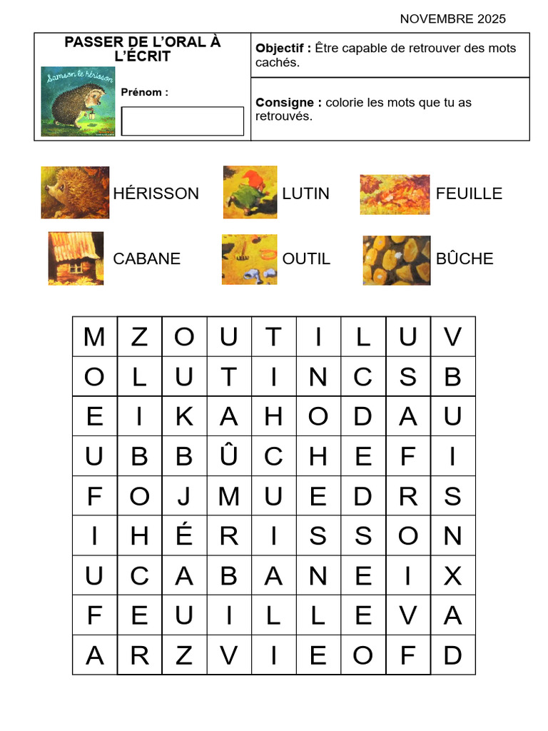 Mots cachés : Activité ludique écrite | PDF