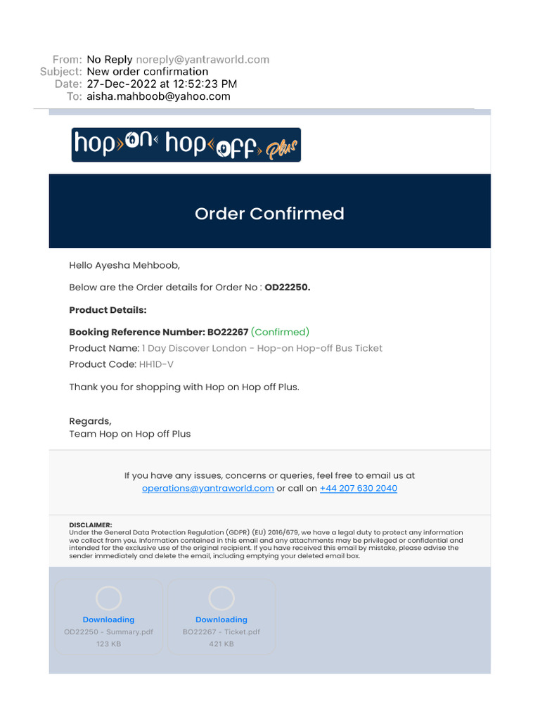 New Order Confirmation | PDF
