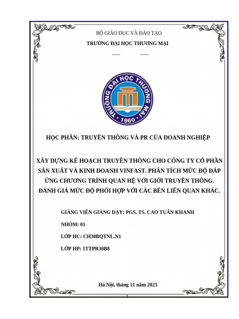 Nhóm 1 - TT&PRDN - 1TTPR30B8 | PDF