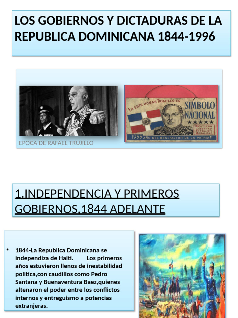 Los Gobiernos y Dictaduras de La Republica Dominicana | PDF | República ...