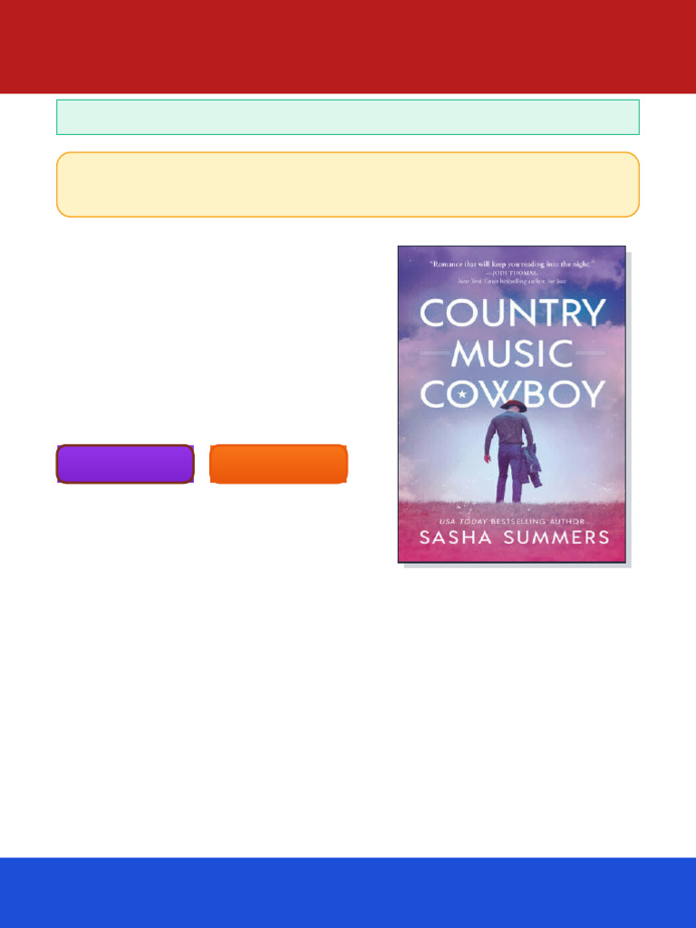 Country Music Cowboy Sasha Summers Ebook Seamless Reading | PDF