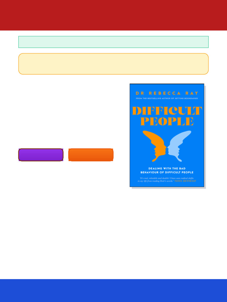 Difficult People: Dealing With The Bad Behavior of Difficult People ...