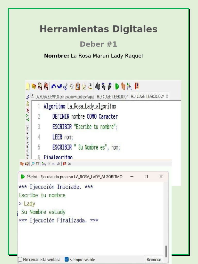 H.D. Deber 1 | PDF