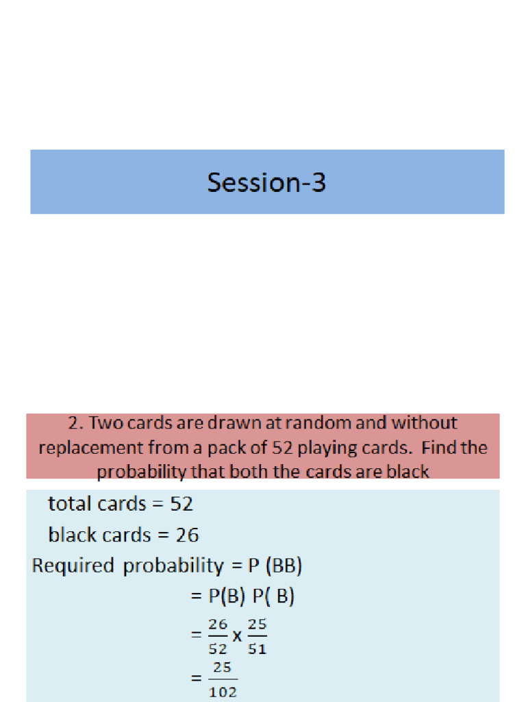 Probability (Session 3) | PDF